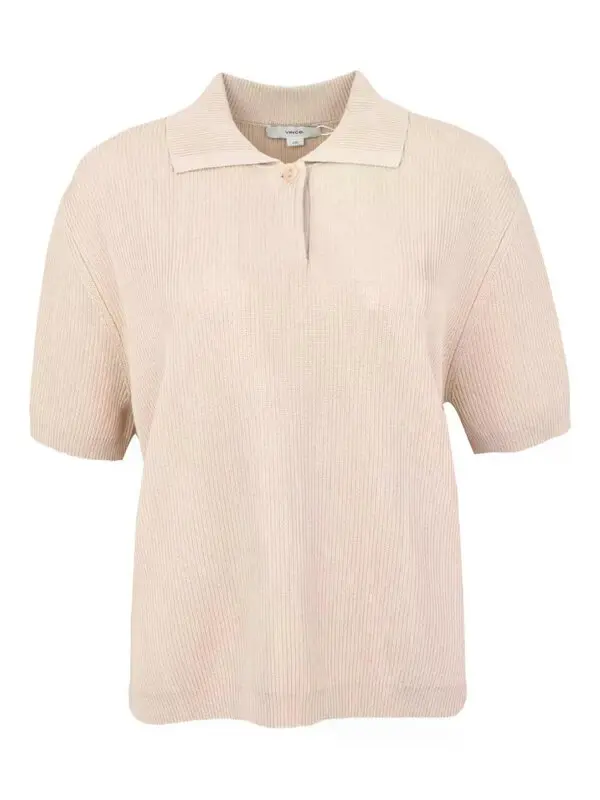 Vince Ribbed Polo Shirt - Neutrals