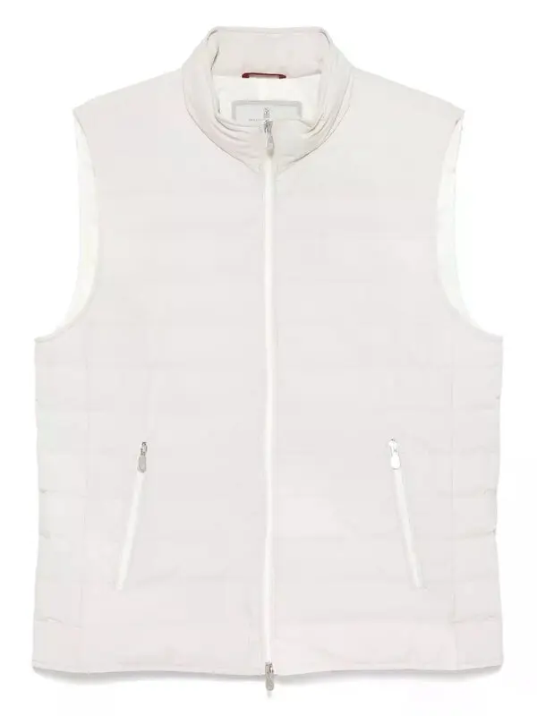 Brunello Cucinelli High Neck Quilted Waistcoat - Grey