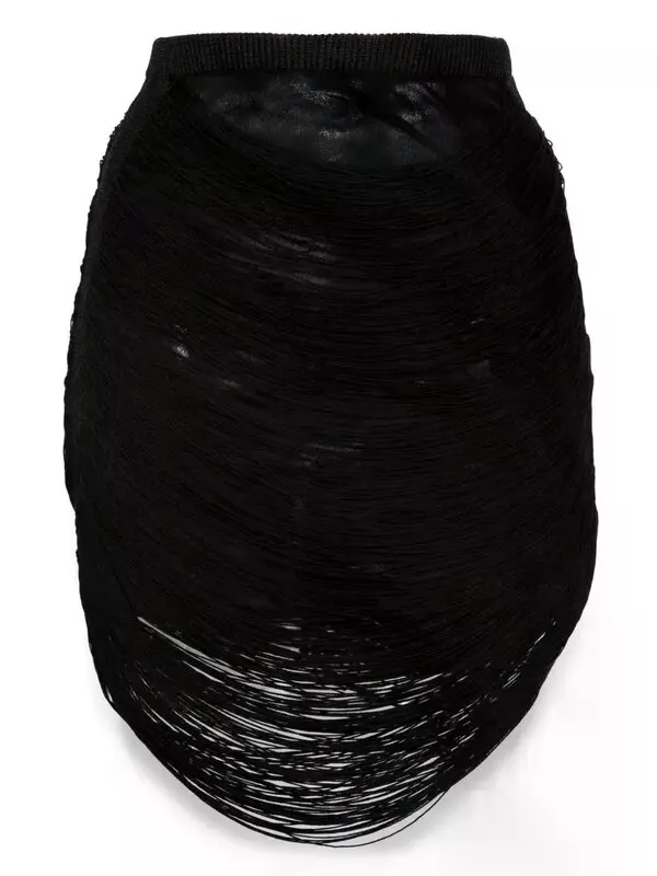 Attico Draped Mini Skirt - Black