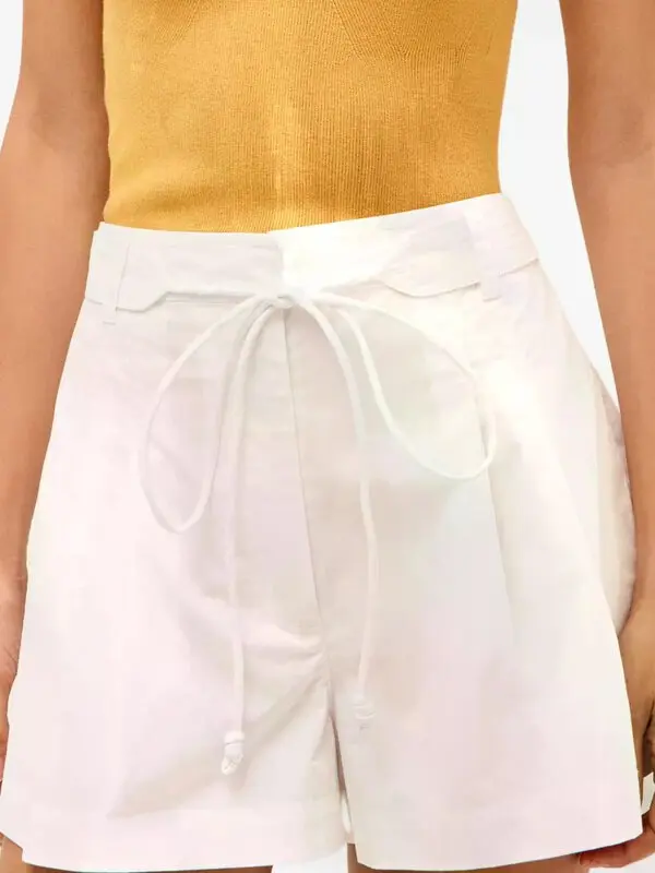 MARIE OLIVER Pleated Drawstring Waist Shorts - White