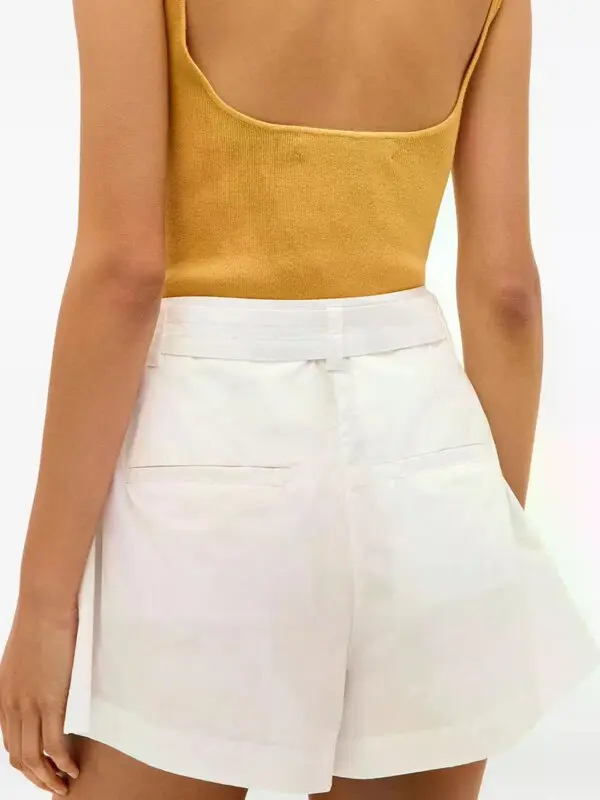 MARIE OLIVER Pleated Drawstring Waist Shorts - White
