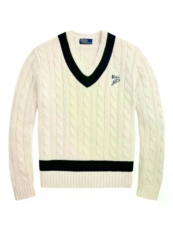 Polo Ralph Lauren Embroidered Logo V-neck Sweater