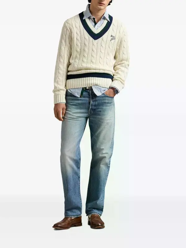 Polo Ralph Lauren Embroidered Logo V-neck Sweater