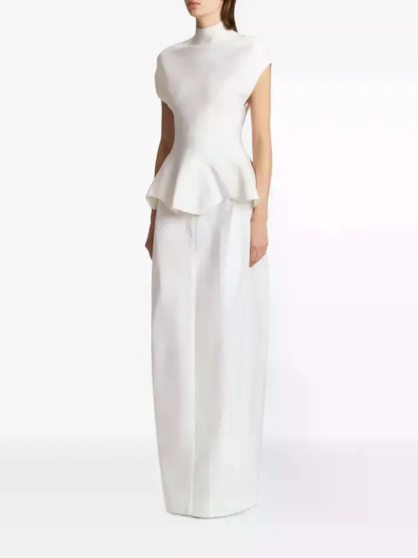 Khaite Andra' Peplum-hem Top - White