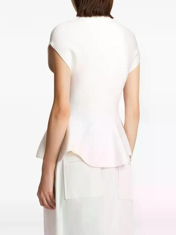 Khaite Andra' Peplum-hem Top - White