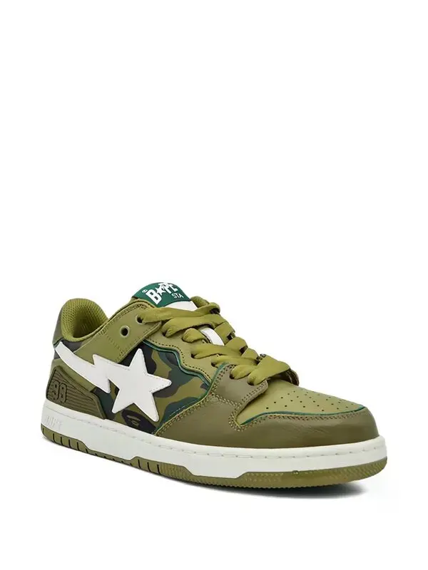 A BATHING APE Sk8 Sta Sneakers In Olive Drab And Camouflage - Green