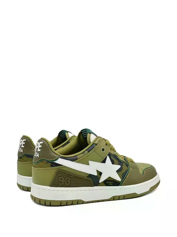 A BATHING APE Sk8 Sta Sneakers In Olive Drab And Camouflage - Green