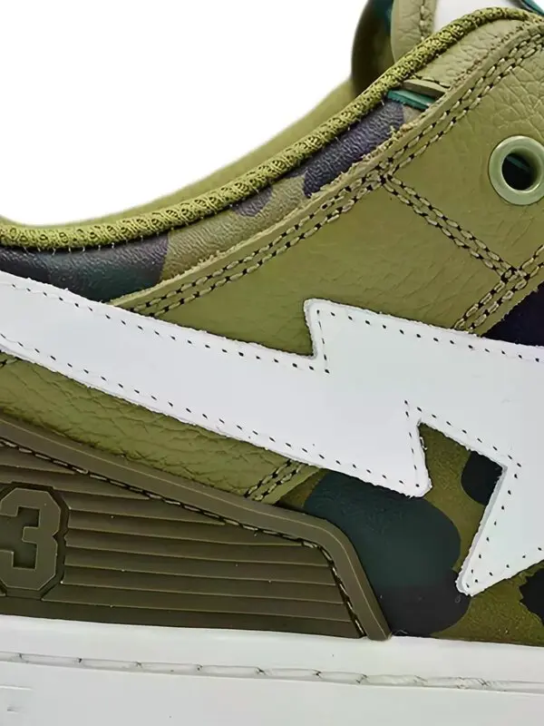 A BATHING APE Sk8 Sta Sneakers In Olive Drab And Camouflage - Green