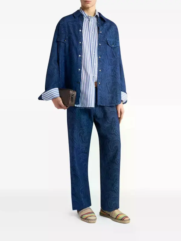 Etro Paisley Print Straight Leg Jeans