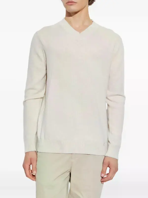Eleventy V-neck Jumper - Neutrals