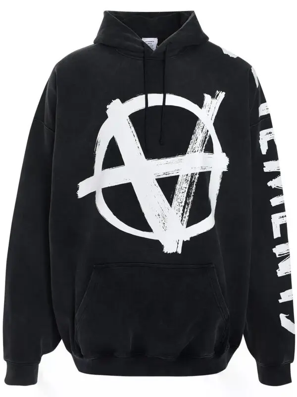Vetements Double Anarchy Hoodie - Black