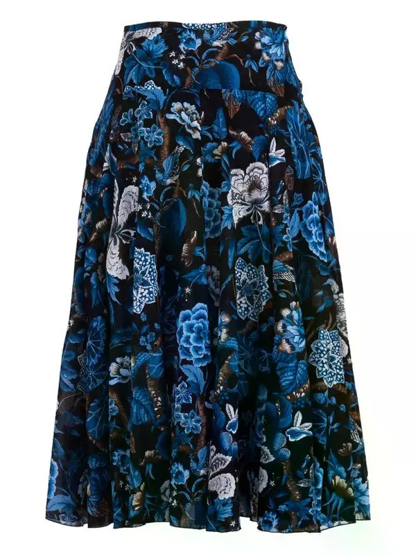 Samantha Sung Floral Pleated Midi Skirt
