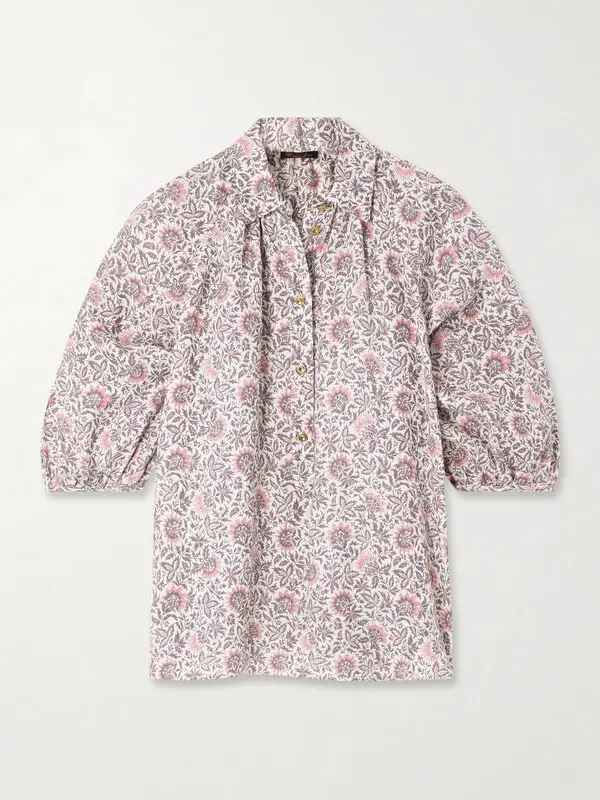Loro Piana Olivia' Oversized Printed Linen Shirt - Multi