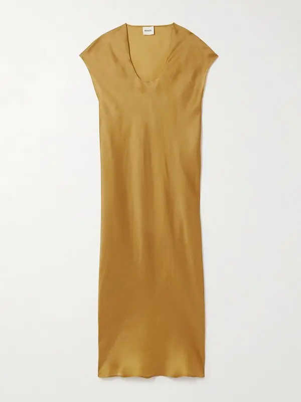 Khaite Darby Silk-organza Midi Dress - Yellow