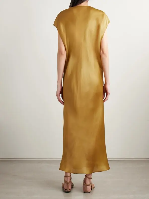 Khaite Darby Silk-organza Midi Dress - Yellow