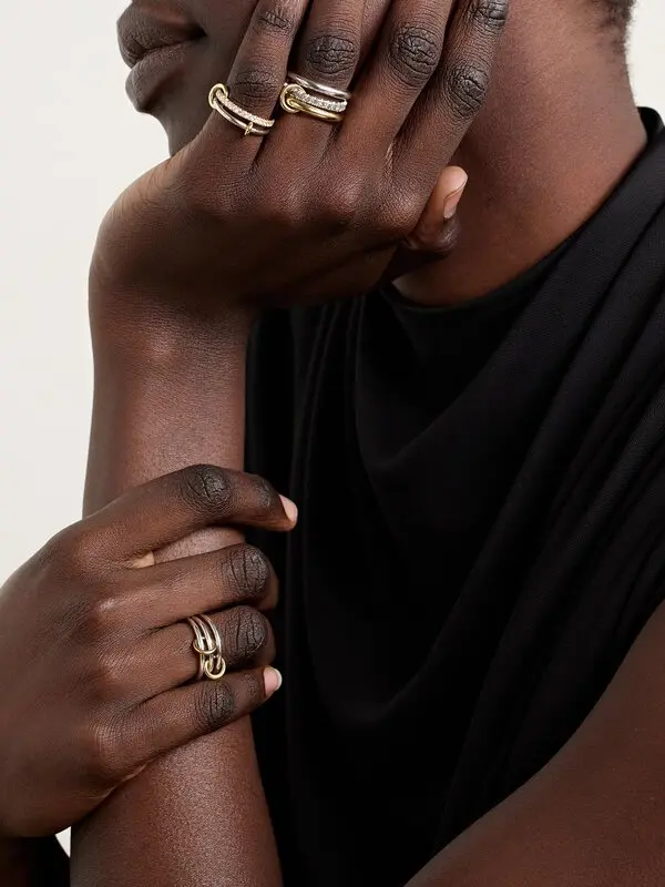 SPINELLI KILCOLLIN Solarium Set Of Three Sterling And 18-karat Gold Rings - Silver