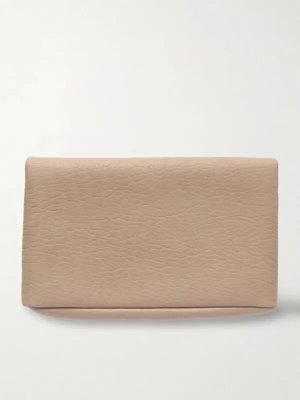 Saint Laurent Cassandre Large Textured Leather Clutch - Gray