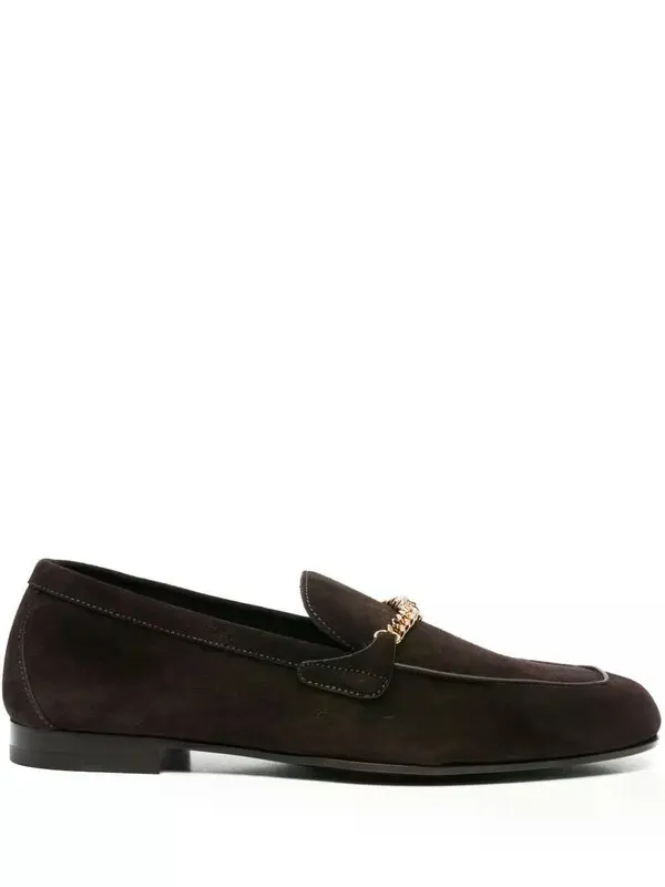 Versace Medusa Suede Loafers - Brown