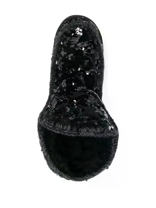 Mou Sequin Embellished Shearling Boots