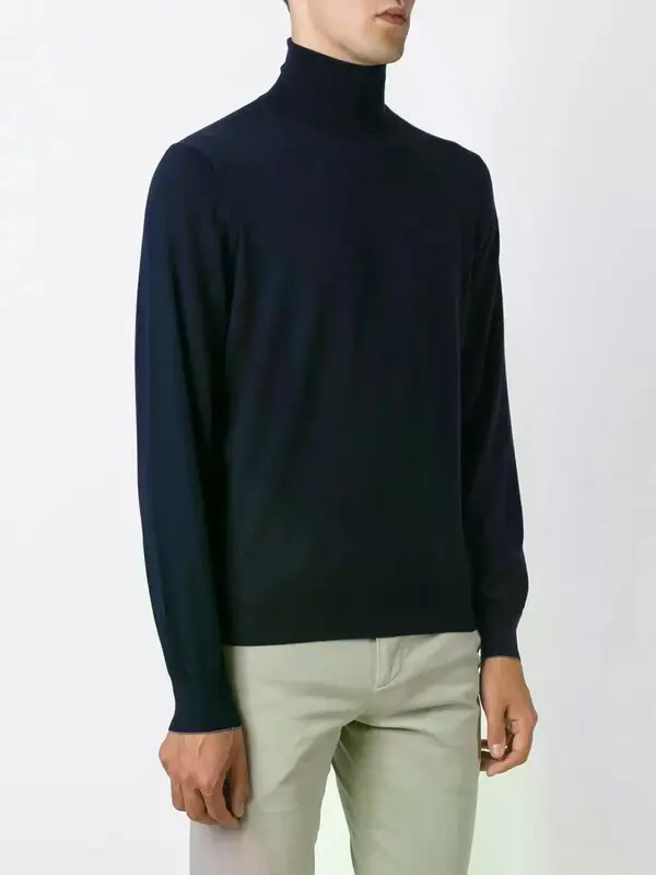 Brunello Cucinelli Wool-cashmere Blend Roll Neck Sweater - Blue