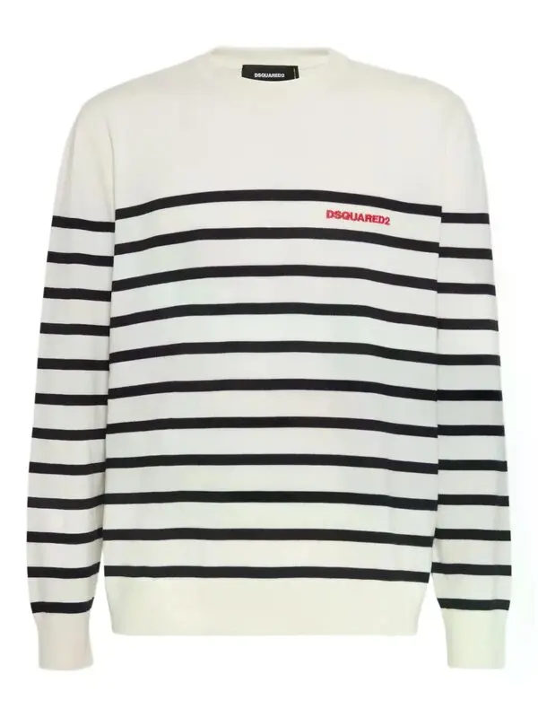 Dsquared2 Striped Long-sleeve Jumper - White