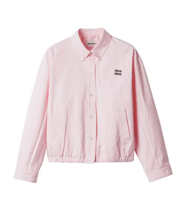 Miu Miu Poplin Blouson Jacket - Pink