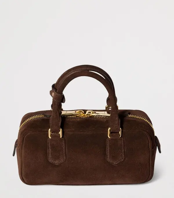 Miu Miu Suede Arcadie Top-handle Bag - Brown