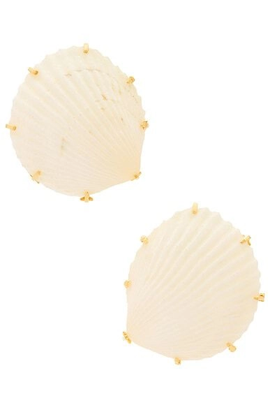 JENNIFER BEHR Scallop Seashell Earrings With 18k Gold-plated Setting - Dove