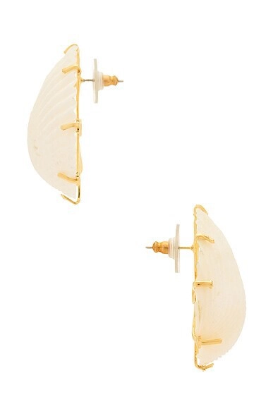 JENNIFER BEHR Scallop Seashell Earrings With 18k Gold-plated Setting - Dove