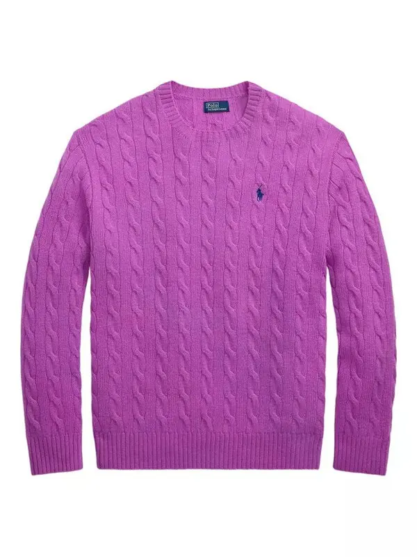 Polo Ralph Lauren Cable-knit Crew Neck Sweater - Purple