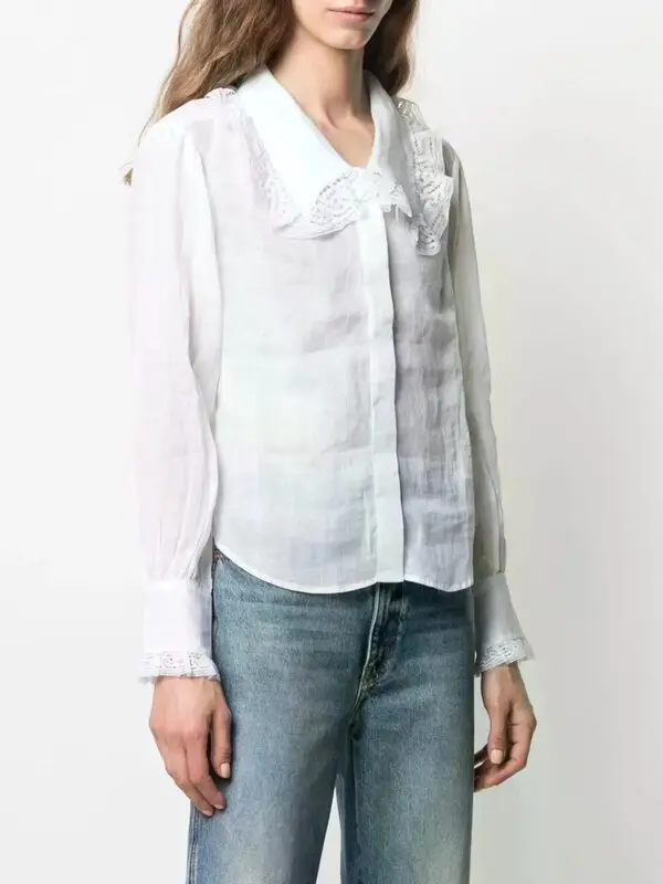 FRAME Lace-detailed Concealed Shirt
