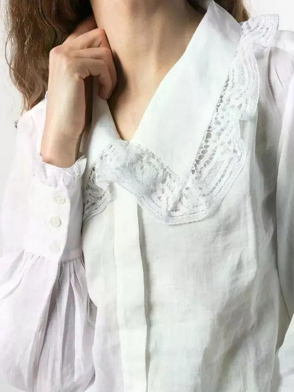 FRAME Lace-detailed Concealed Shirt