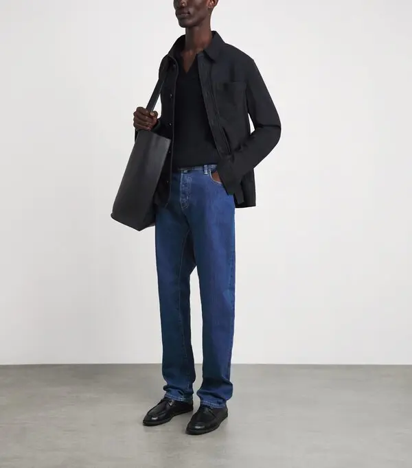 Jacob Cohen Limited Edition Ostrich Leather-patch Bard Slim Jeans - Blue