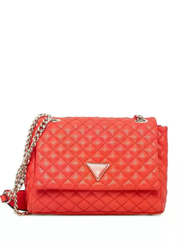 Guess Quilted Shoulder Bag With Chain Strap