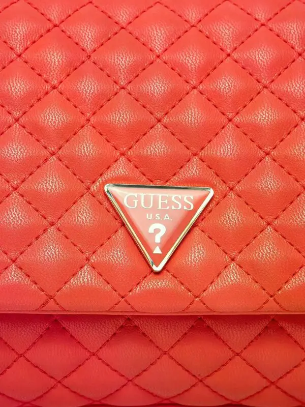 Guess Quilted Shoulder Bag With Chain Strap