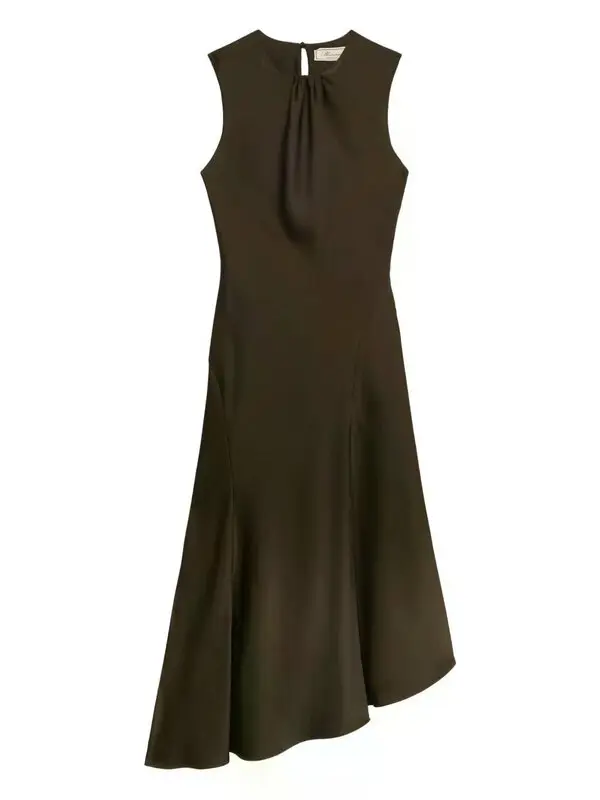 Blumarine Asymmetric Sleeveless Dress With Keyhole Detail - Brown