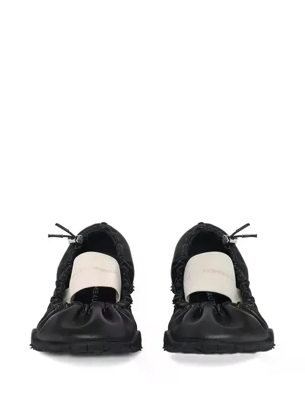 ROMBAUT Ruched Leather Ballet Flats