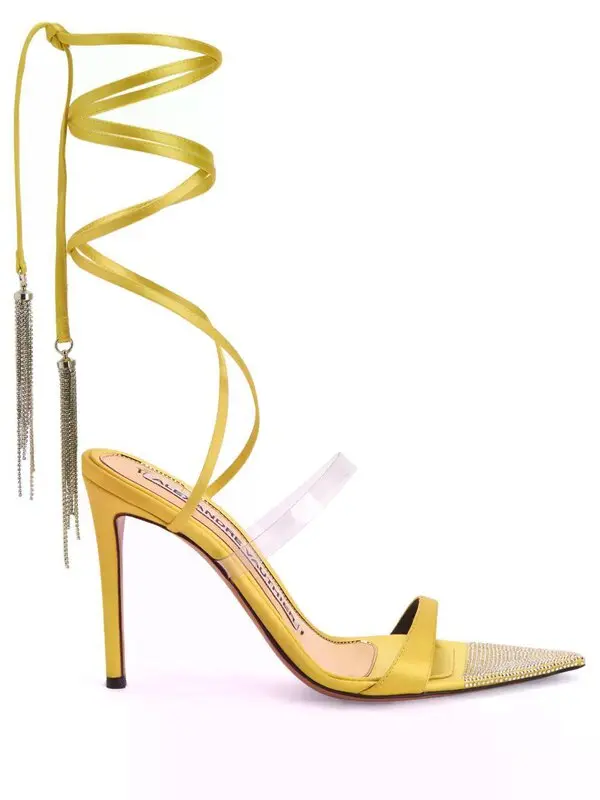 Alexandre Vauthier Leather Strappy Sandals - Yellow