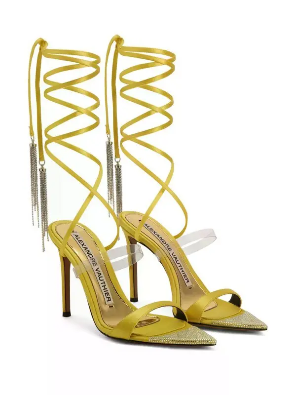 Alexandre Vauthier Leather Strappy Sandals - Yellow