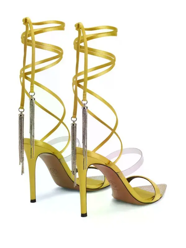 Alexandre Vauthier Leather Strappy Sandals - Yellow