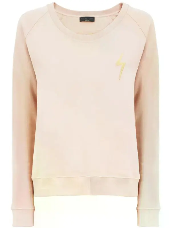 GIUSEPPE ZANOTTI Logo-embroidered Cotton Sweatshirt - Neutrals