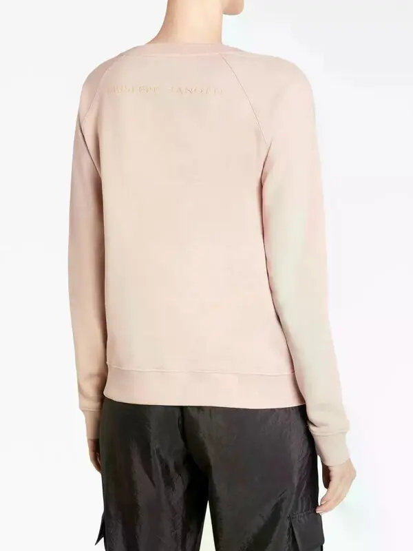 GIUSEPPE ZANOTTI Logo-embroidered Cotton Sweatshirt - Neutrals