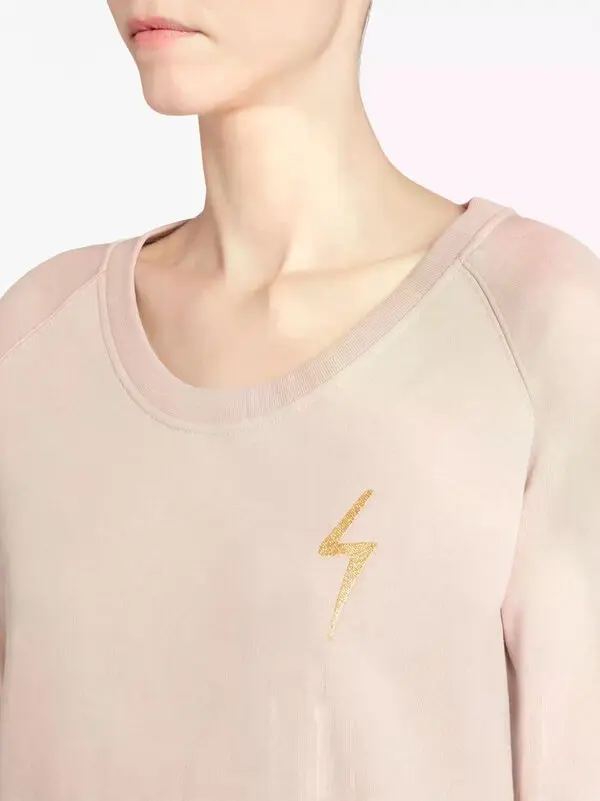 GIUSEPPE ZANOTTI Logo-embroidered Cotton Sweatshirt - Neutrals