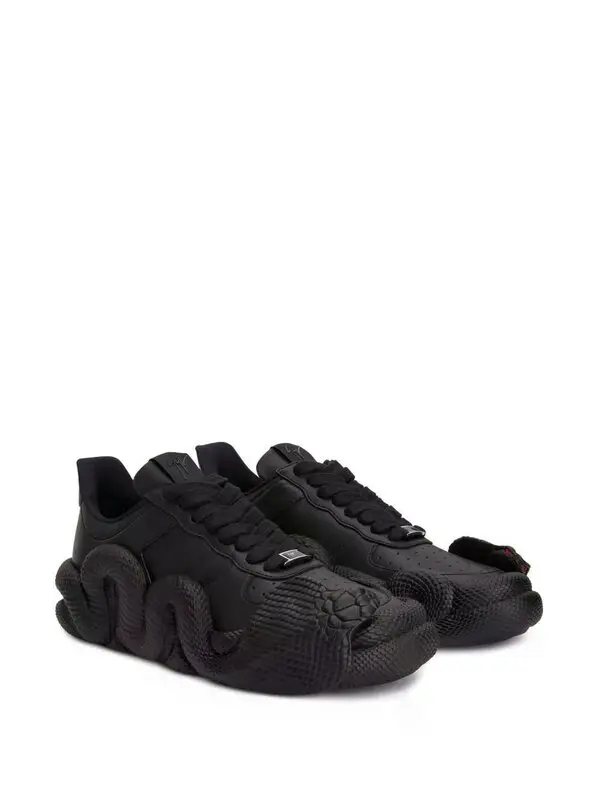 GIUSEPPE ZANOTTI Leather 3d Cobra Detail Low-top Sneakers - Black