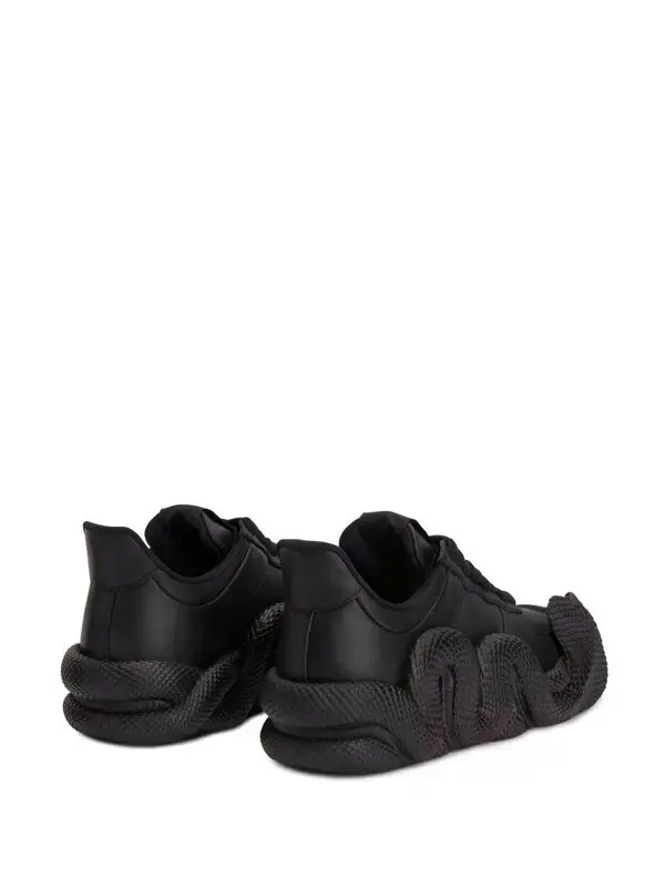 GIUSEPPE ZANOTTI Leather 3d Cobra Detail Low-top Sneakers - Black
