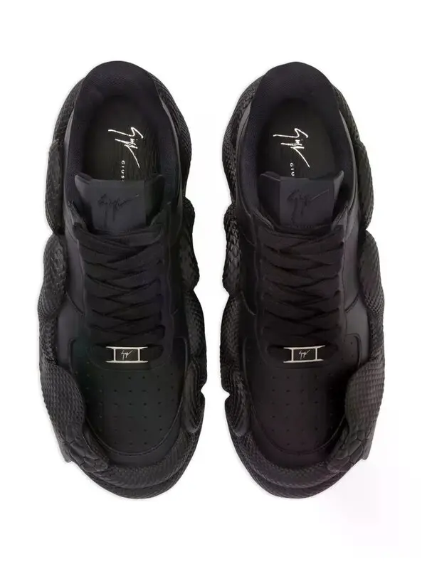 GIUSEPPE ZANOTTI Leather 3d Cobra Detail Low-top Sneakers - Black