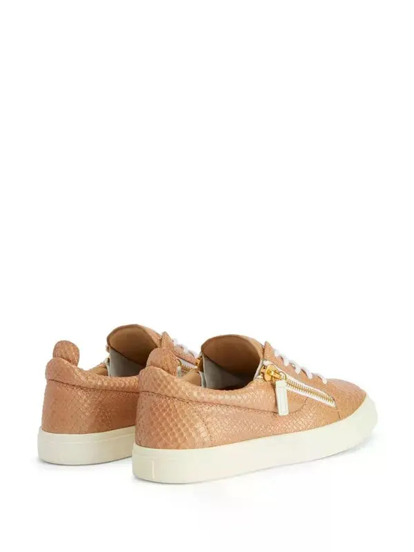 GIUSEPPE ZANOTTI Gail Snakeskin-effect Leather Sneakers - Orange