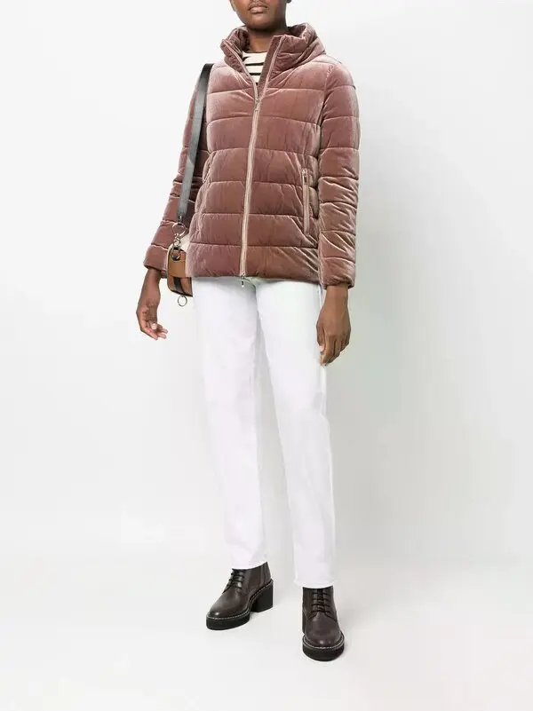 Geox Velvet-effect Puffer Jacket
