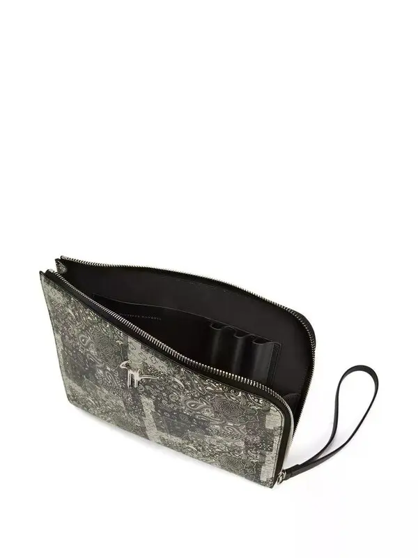 GIUSEPPE ZANOTTI Paisley Print Leather Pouch