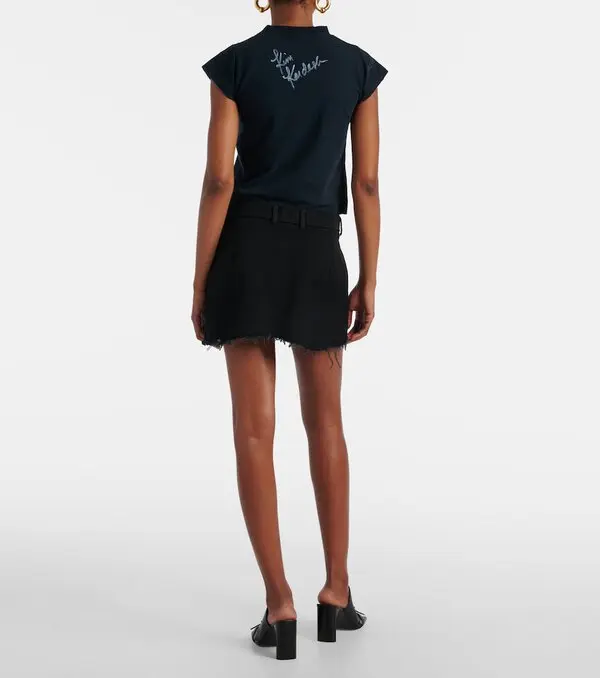 Balenciaga Distressed Denim Miniskirt